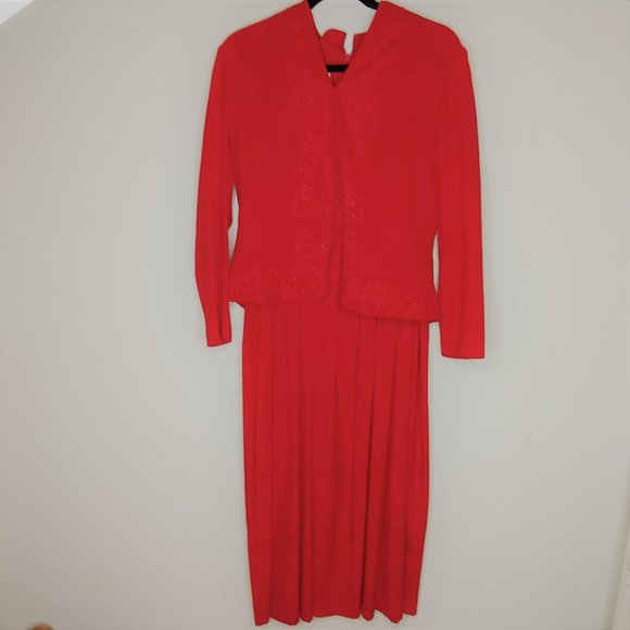 karin stevens | Dresses | Karin Stevens Red Mock 2piece Dress | Poshmark